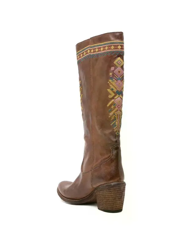 FAUZIAN JEUNESSE Embroidered Leather Boots