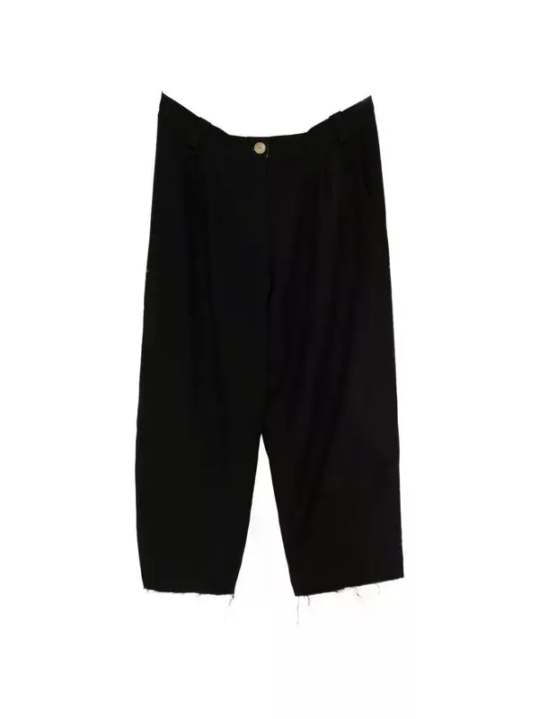 MARIA TURRI Pleated Frayed-edge Trousers