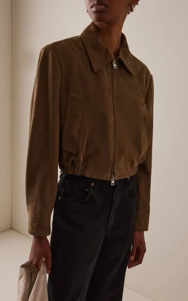 AGOLDE Nahla Cropped Suede Jacket