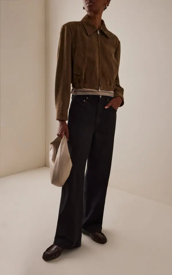 AGOLDE Nahla Cropped Suede Jacket