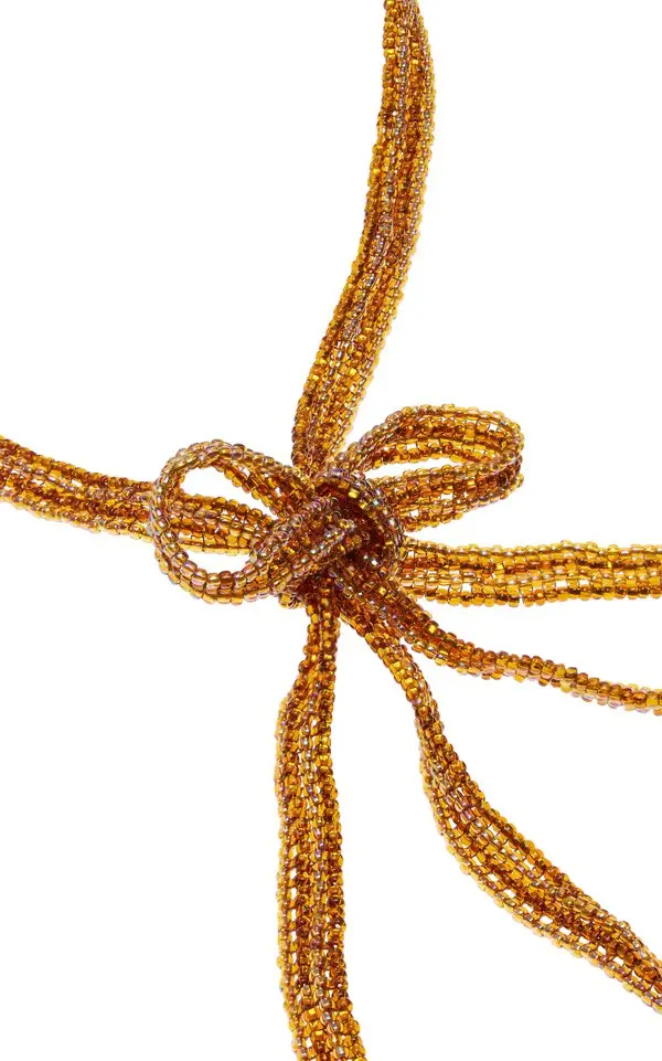 PURA UTZ Bow Bolo Glass Bead Necklace