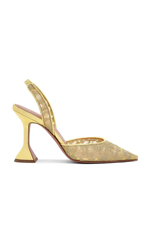Amina Muaddi Holli Lace Slingback Pumps