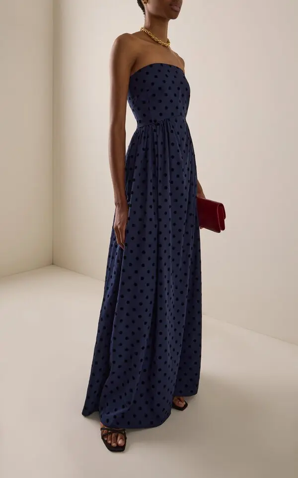 Delphine Audrey Polka-dot Taffeta Gown