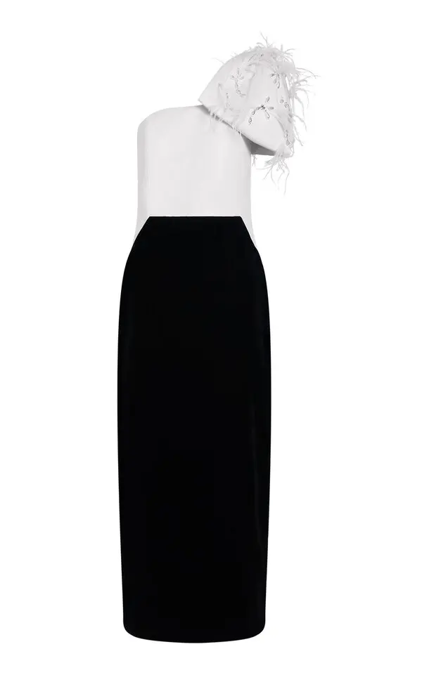 Delphine Victoria Satin And Velvet Dress