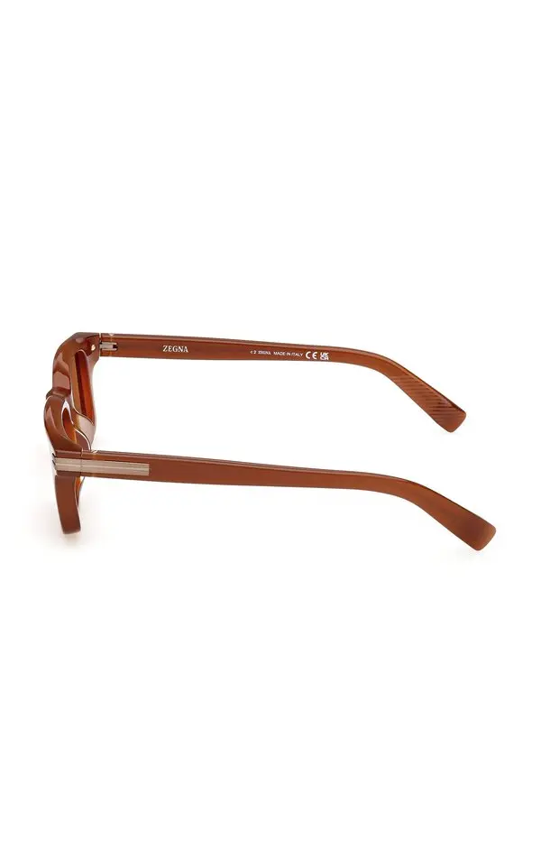 ZEGNA EYEWEAR Zegna Shiny Milky Caramel Sunglasses - Brown
