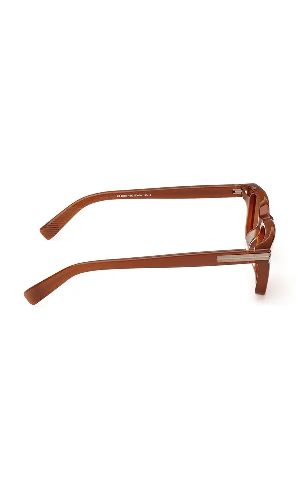 ZEGNA EYEWEAR Zegna Shiny Milky Caramel Sunglasses - Brown