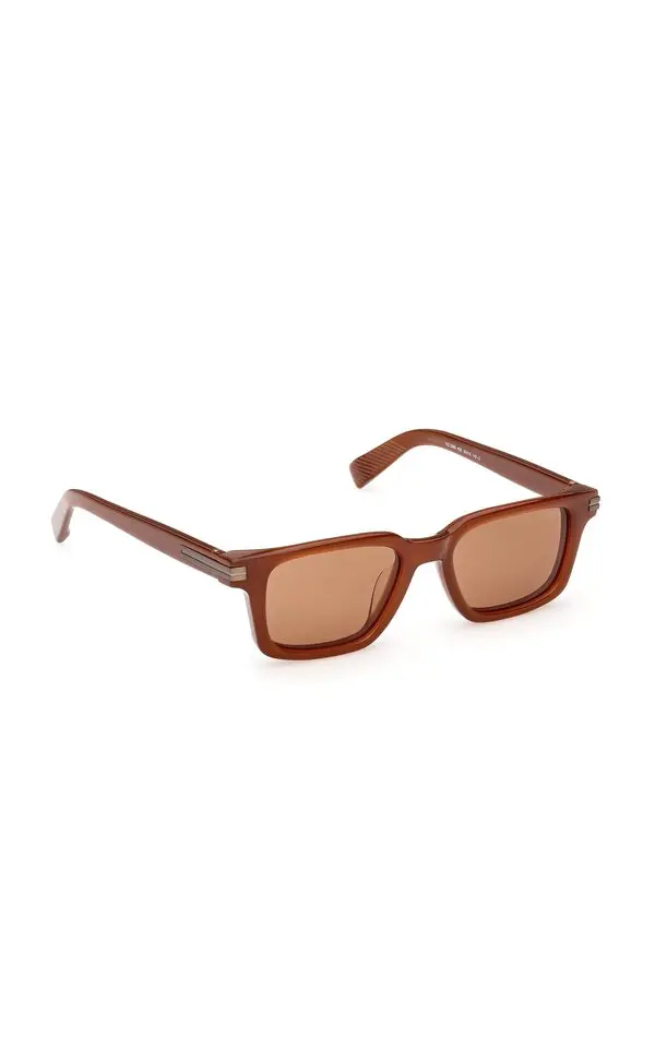 ZEGNA EYEWEAR Zegna Shiny Milky Caramel Sunglasses - Brown