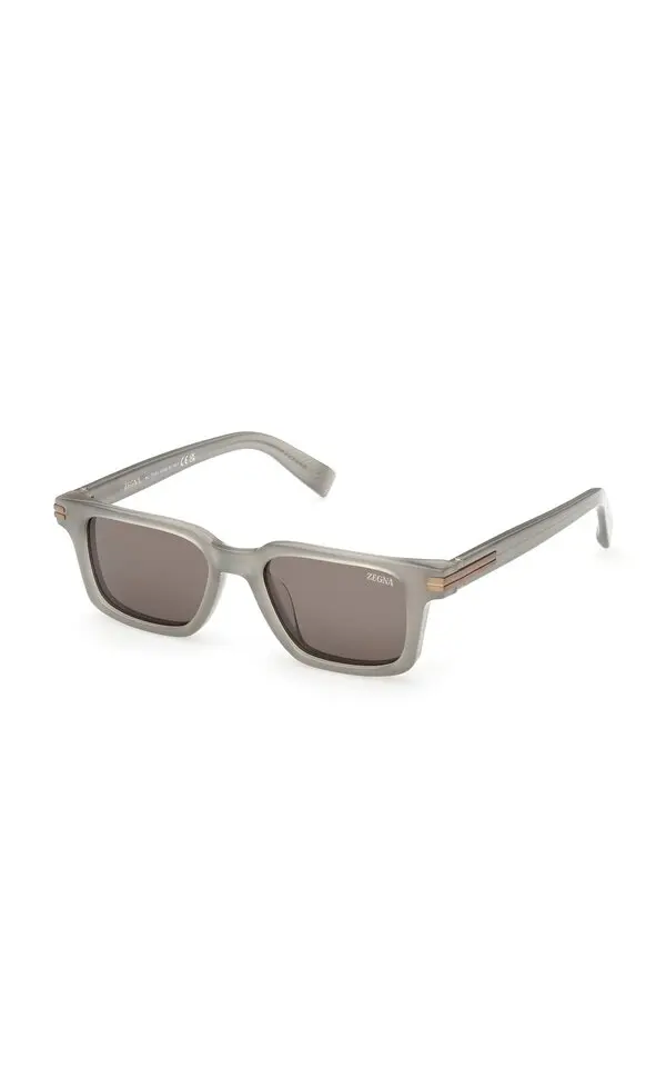 ZEGNA EYEWEAR Zegna Shiny Milky Caramel Sunglasses - Grey