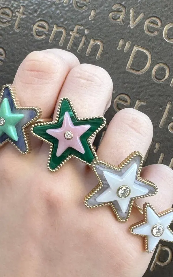 SIG WARD Mega Star Power Trolite, Minty And Diamond Ring