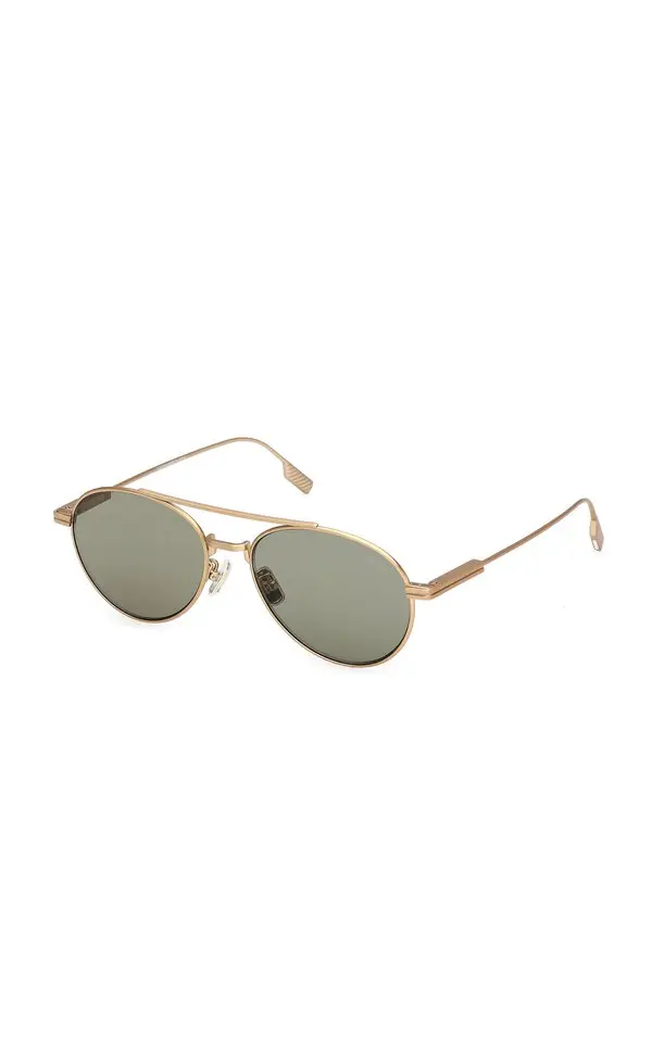 ZEGNA EYEWEAR Zegna Matte Satin Brass Sunglasses