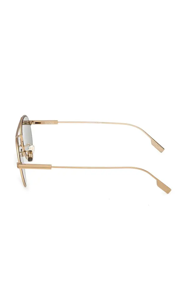 ZEGNA EYEWEAR Zegna Matte Satin Brass Sunglasses