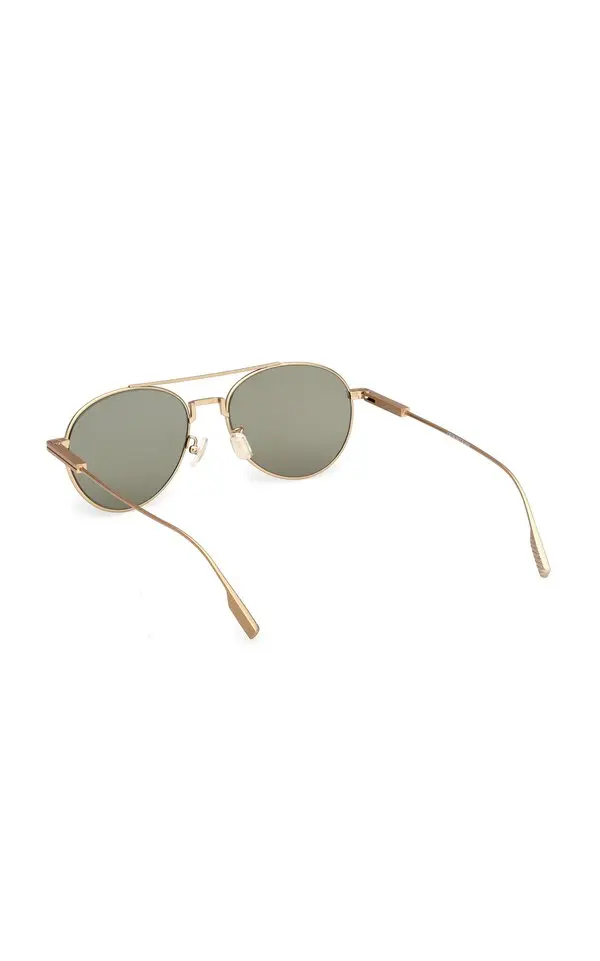 ZEGNA EYEWEAR Zegna Matte Satin Brass Sunglasses