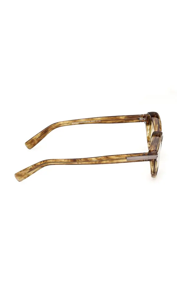 ZEGNA EYEWEAR Zegna Shiny Transparent Havana Sunglasses