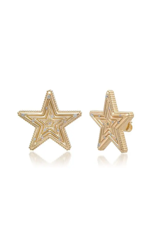 SIG WARD Star Power Diamond Stud Earrings - Gold