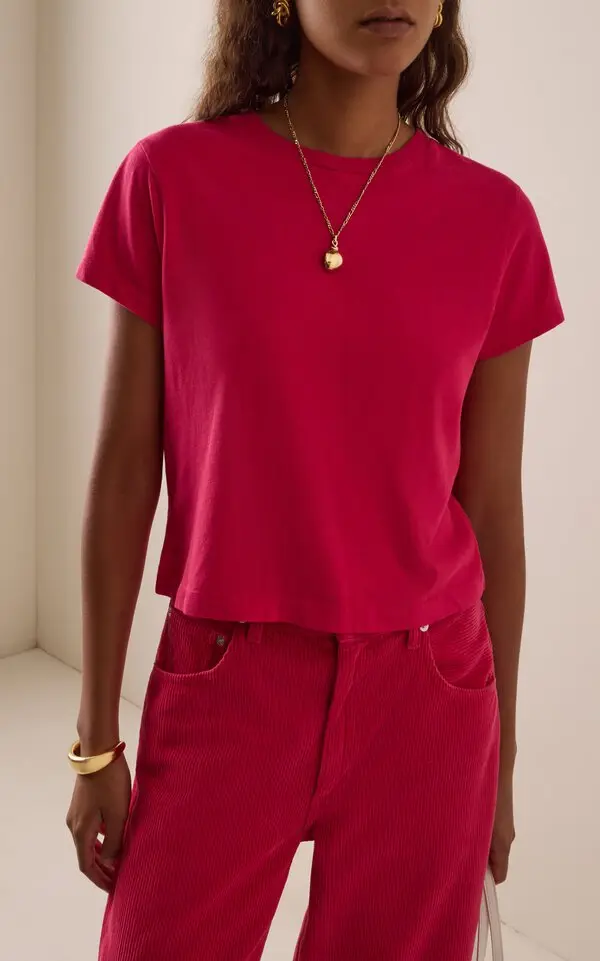 AGOLDE Adine Shrunken Tee - Pink
