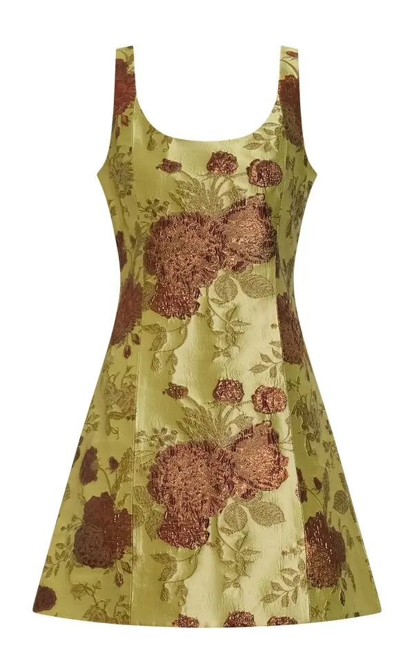 Delphine Cecily Metallic Jacquard Dress