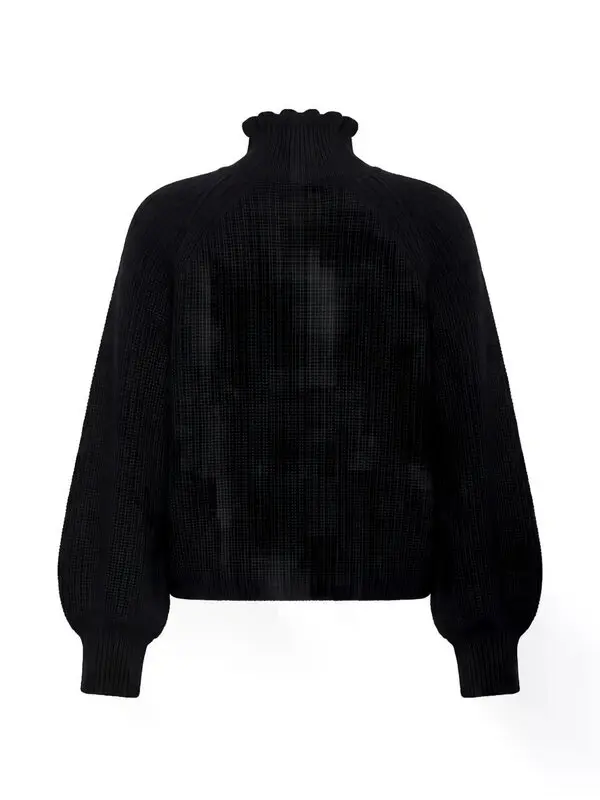 Max Mara Ruffle-trim Ribbed-knit Sweater