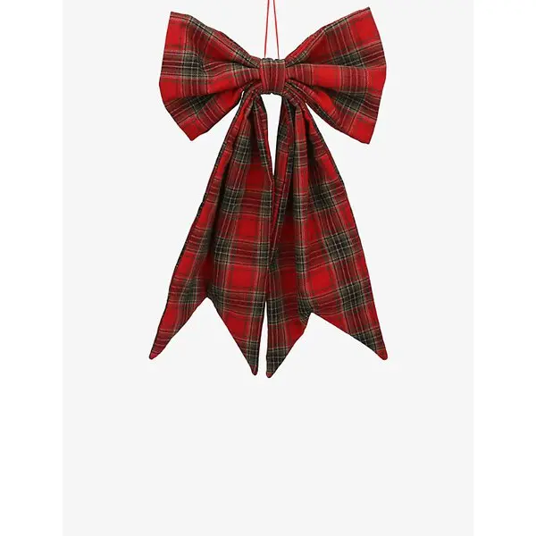 SELFRIDGES EDIT Tartan Bow Christmas Decoration 64cm