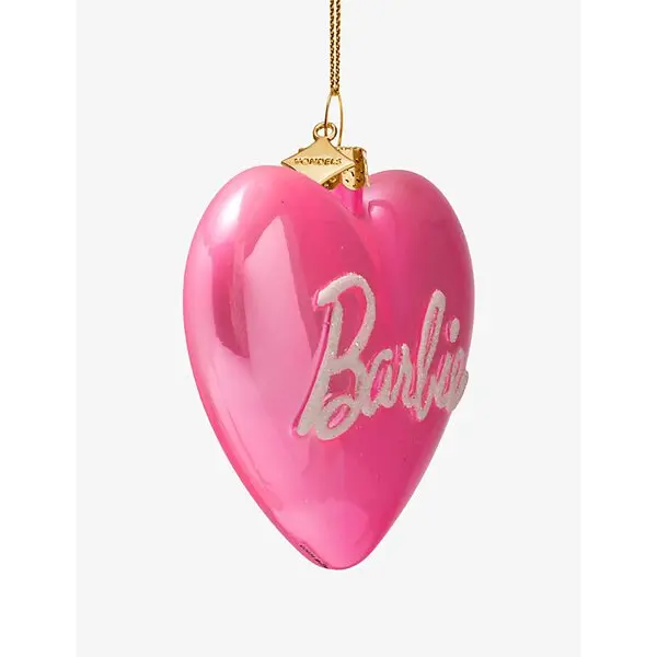 SELFRIDGES EDIT Barbie Heart Glass Christmas Decoration