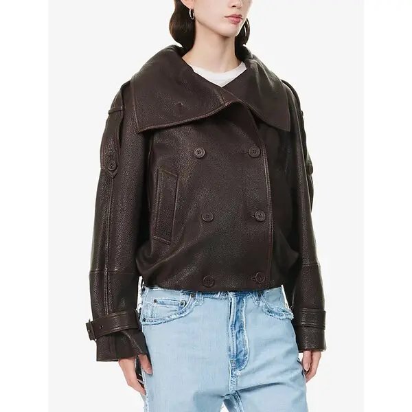 Acne Studios Laris Double-breasted Leather Jacket