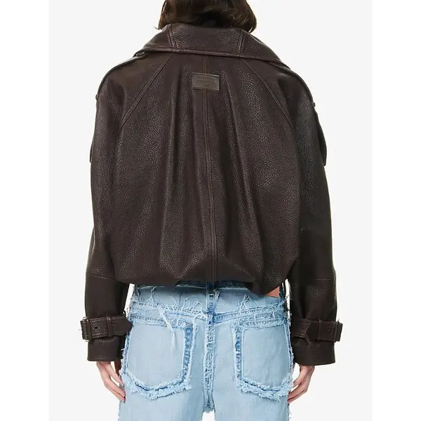Acne Studios Laris Double-breasted Leather Jacket