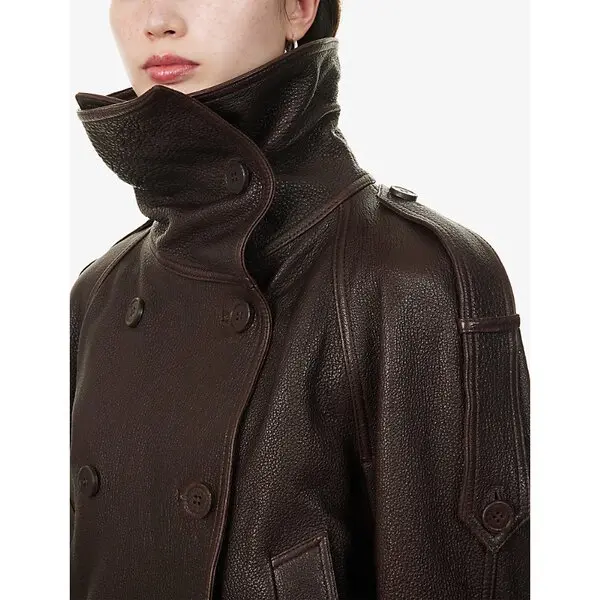 Acne Studios Laris Double-breasted Leather Jacket