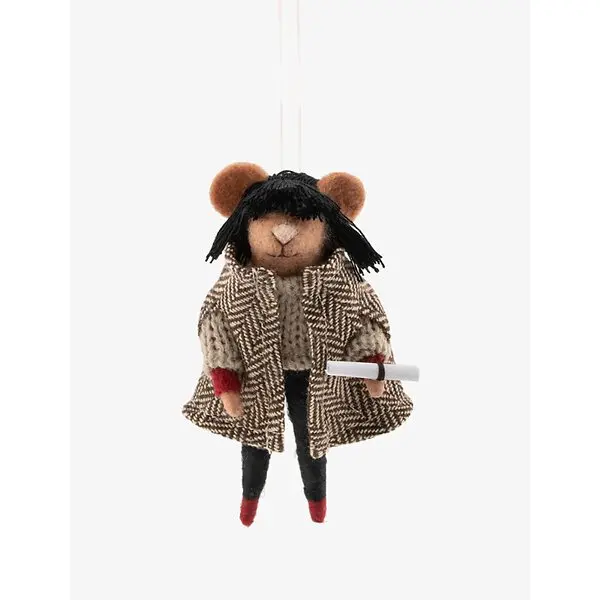 SELFRIDGES EDIT Fringed Claudia Mouse Felt Christmas Decoration