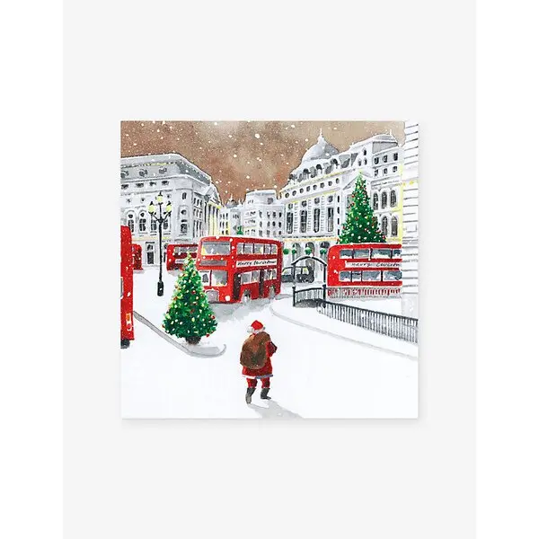 SELFRIDGES EDIT Santa In The City Christmas Cards Pack Of Eight - One-color