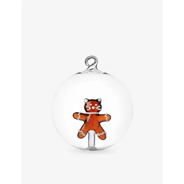 ICHENDORF MILANO Art Gingerbread Cat Ball Glass Christmas Decoration