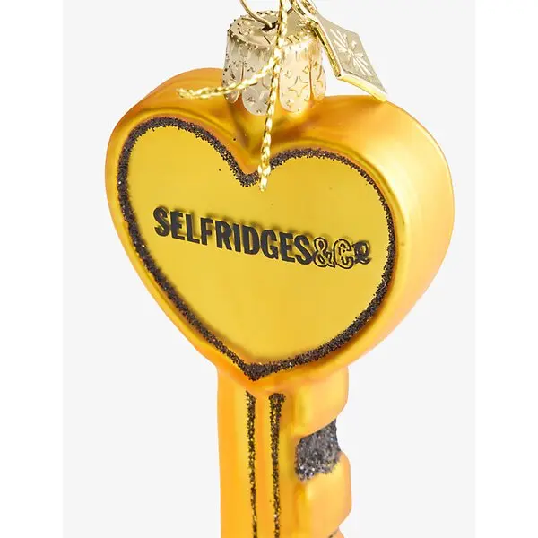 SELFRIDGES EDIT Glass Key Christmas Decoration