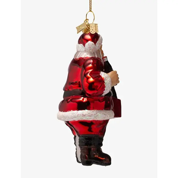 SELFRIDGES EDIT Coca Cola Bottle Santa Glass Christmas Decoration