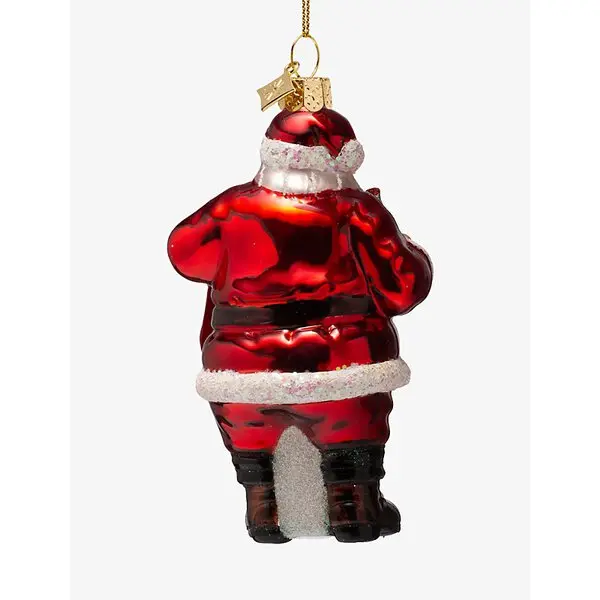 SELFRIDGES EDIT Coca Cola Bottle Santa Glass Christmas Decoration