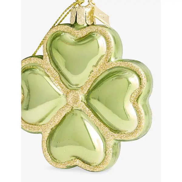SELFRIDGES EDIT Green Clover Christmas Decoration 8cm