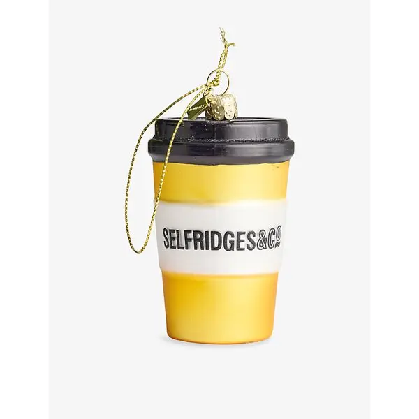 SELFRIDGES EDIT Coffee Cup Glass Christmas Decoration
