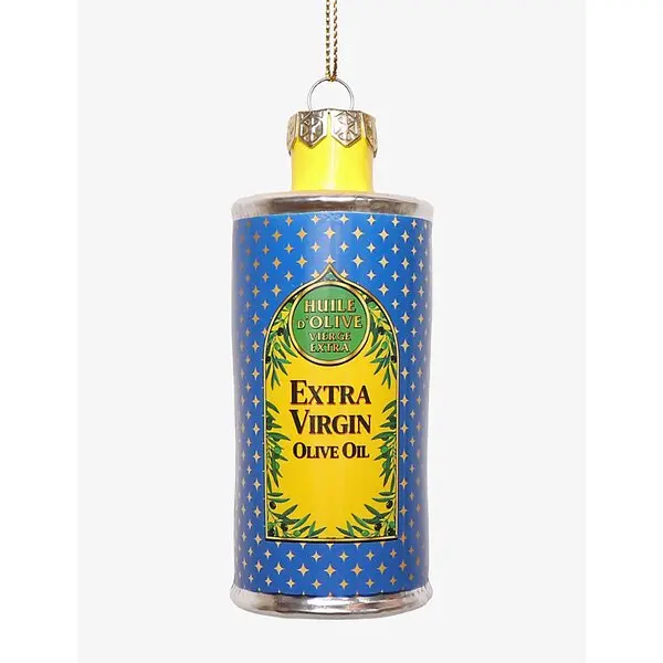 SELFRIDGES EDIT Olive Oil Can Glass Christmas Decoration