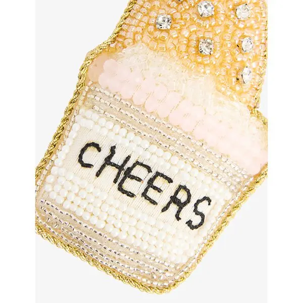 SELFRIDGES EDIT Beaded Sequin Champagne Christmas Decoration
