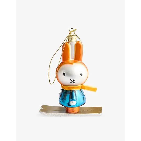 SELFRIDGES EDIT Miffy On Ski's Glass Christmas Tree Decoration