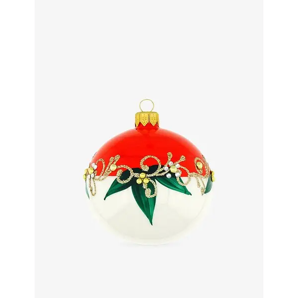 SELFRIDGES EDIT Embellished Glass Christmas Bauble 8cm