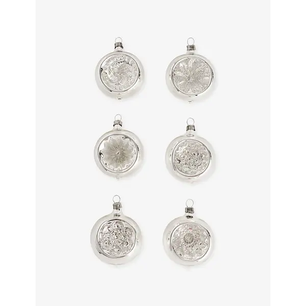SELFRIDGES EDIT Glass Baubles Christmas Decoration Set Of Six