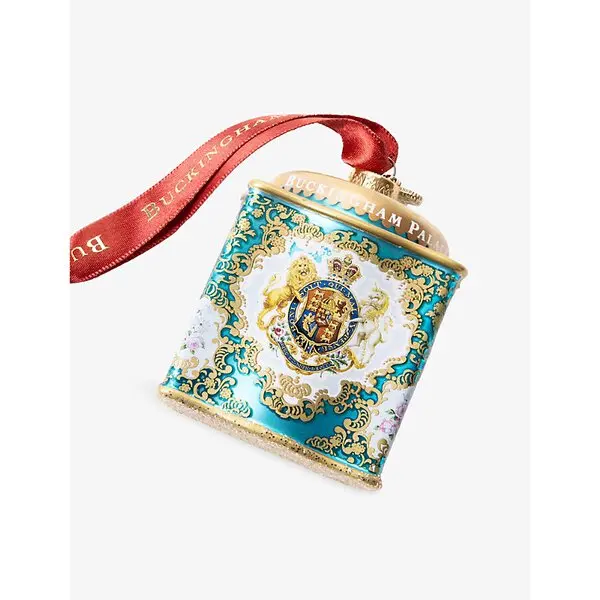 SELFRIDGES EDIT Buckingham Palace Tea Caddy Glass Decoration