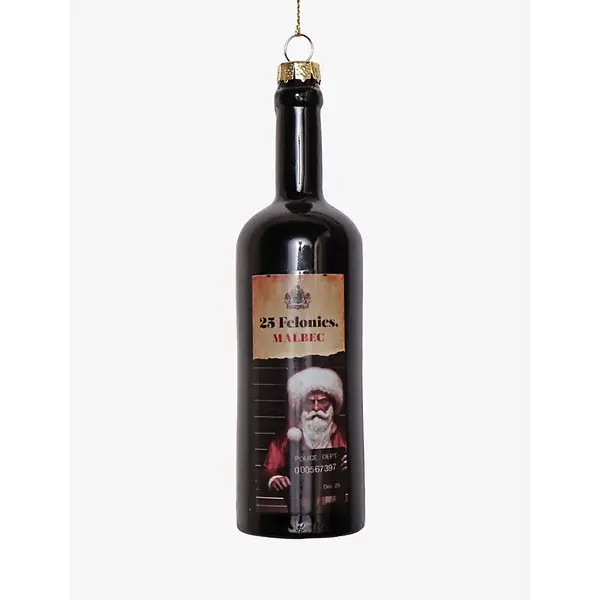 SELFRIDGES EDIT Santa Crimes Wine Glass Christmas Decoration