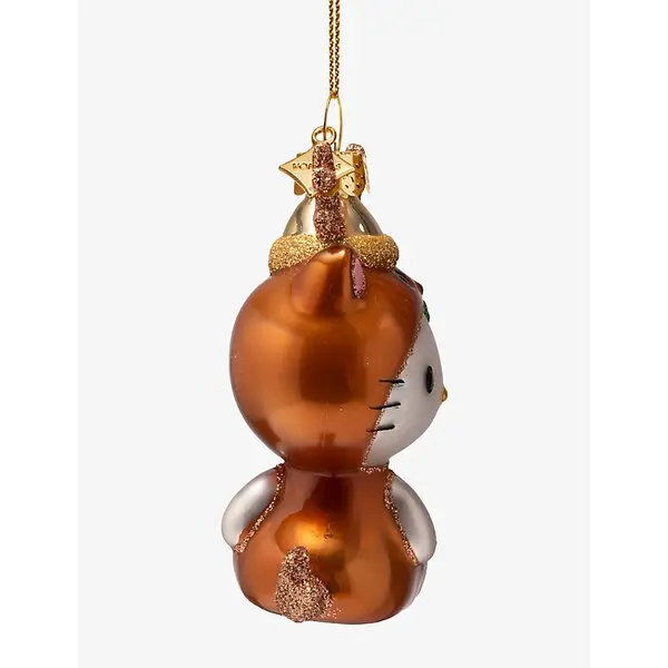 SELFRIDGES EDIT Hello Kitty In Reindeer Suit Glass Christmas Decoration