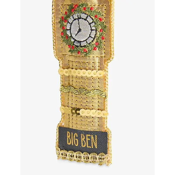 SELFRIDGES EDIT London Big Ben Embellished-fabric Christmas Decoration 13cm