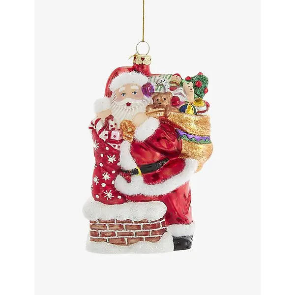 SELFRIDGES EDIT Santa Glass Christmas Decoration