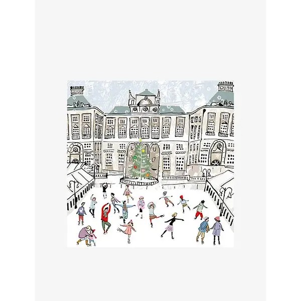 SELFRIDGES EDIT Skating At Somerset House Christmas Cards Pack Of Five - One-color