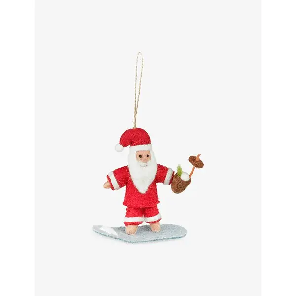 SELFRIDGES EDIT Surfing Santa Felt Christmas Decoration