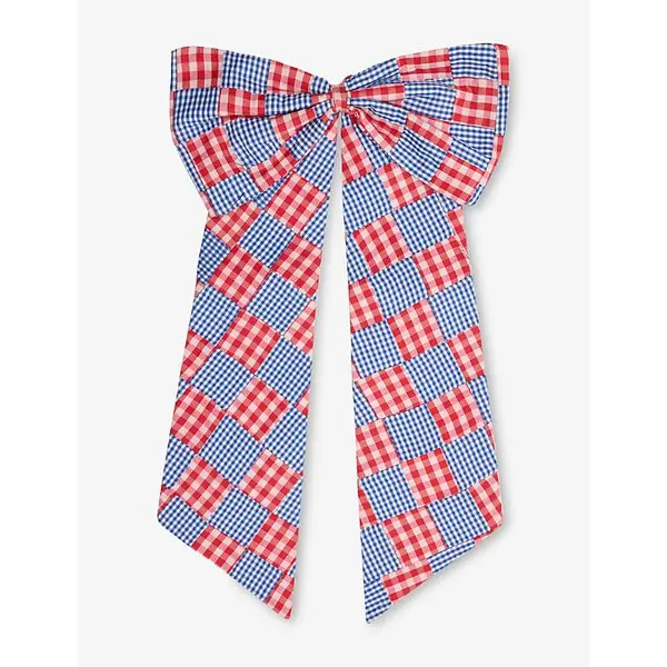 SELFRIDGES EDIT Checked Patchwork-print Bow Christmas Decoration 47cm