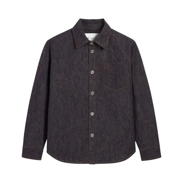 AMI Paris Cotton Overshirt With De Coeur 'indigo - Blue