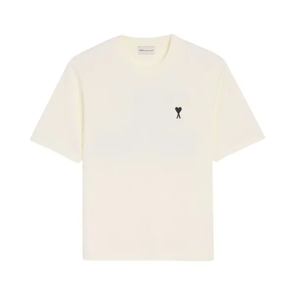 AMI Paris White Cotton Place Des Victoires Print T-shirt 'white - Cream