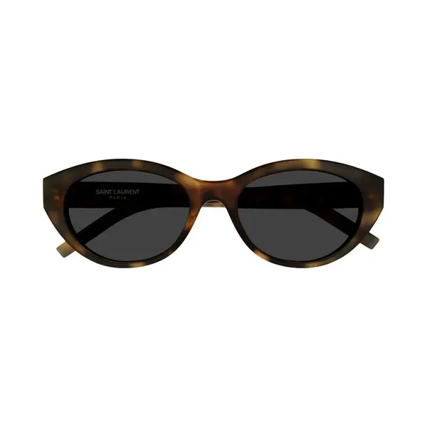 Saint Laurent Rounded Cat Eye Sunglasses 'shiny Medium Havana - Brown